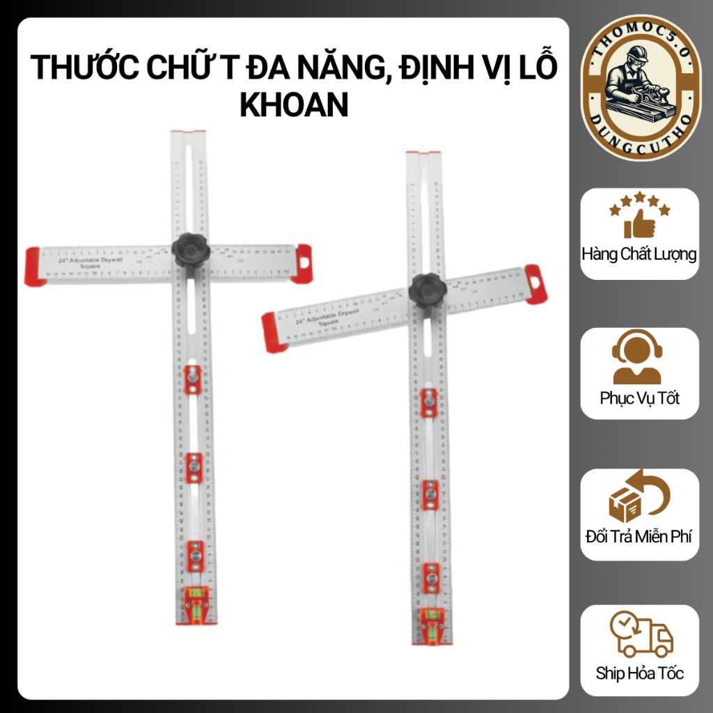 Thước đo đa năng, thước chữ T đa năng 60CM Trợ thủ đắc lực cho mọi công ...