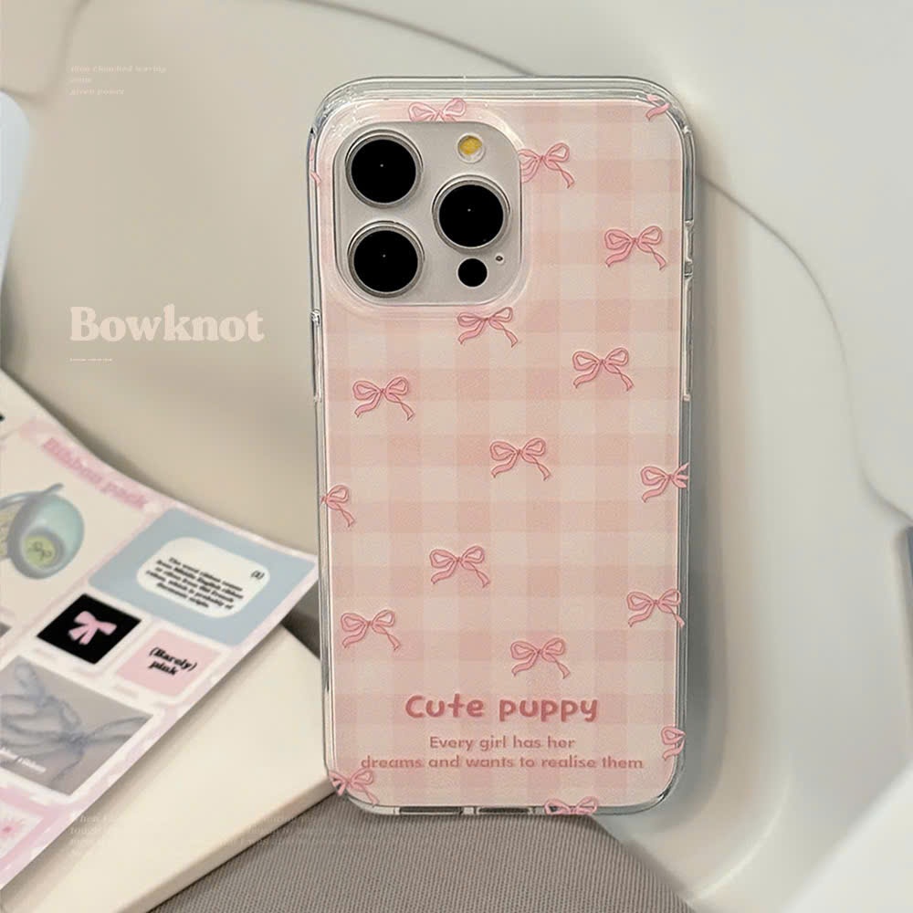 【ChanChan】Ốp Lưng Điện Thoại Iphone Nơ Hồng Pinky Cute Puppy Chống Xước ...