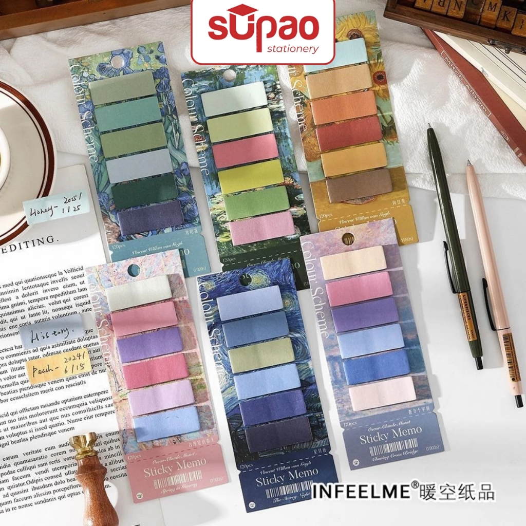 Bộ 120 Miếng Giấy Note Index Color Scheme Supao - Màu Sắc Pastel Phân ...