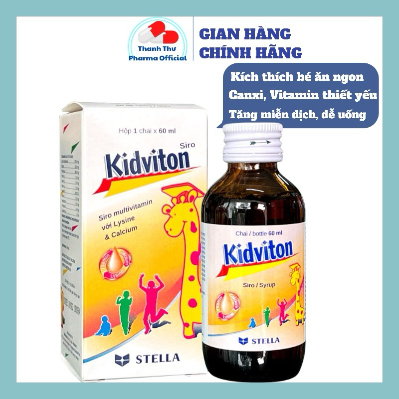 [CHÍNH HÃNG]SIRO KIDVITON-Kích thích ăn ngon, bổ sung Canxi, Vitamin ...
