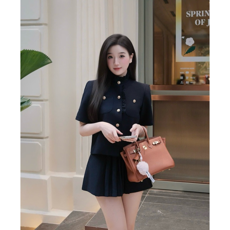 FLANE SET - Set kaki đính cúc thiết kế DTM | Shopee Việt Nam