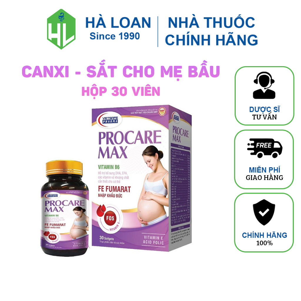 Viên uống bổ Bầu trước và sau sinh Procare Max - giúp bổ sung DHA, EPA ...