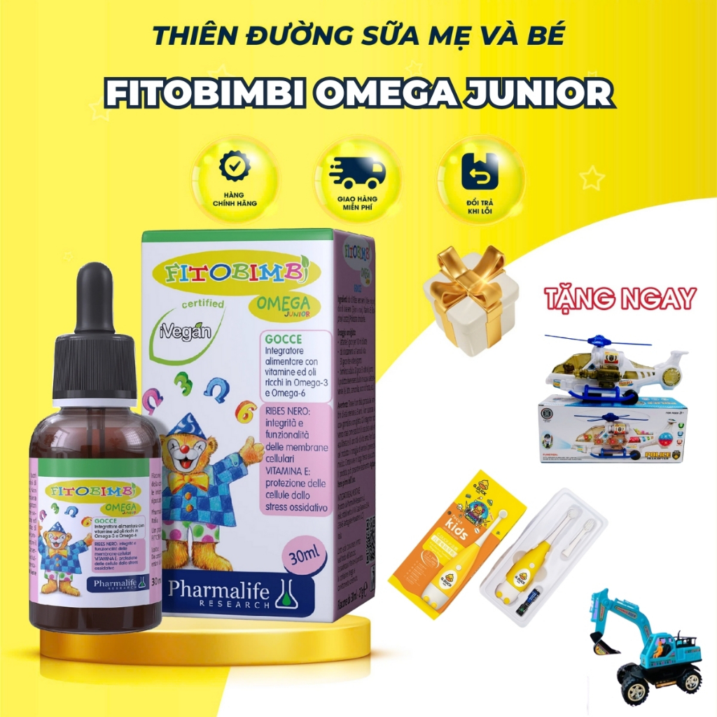 Fitobimbi Omega Junior, Hỗ trợ phát triển não bộ, tốt cho mắt, Chai ...