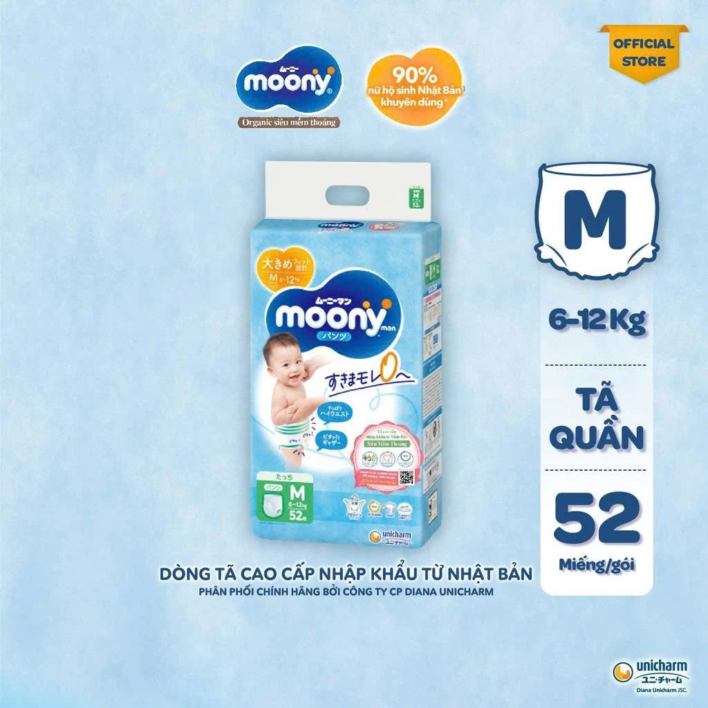 Bỉm quần/Tã quần Moony Xanh Cao cấp cho Bé size M,L,XL,XXL | Shopee Việt Nam