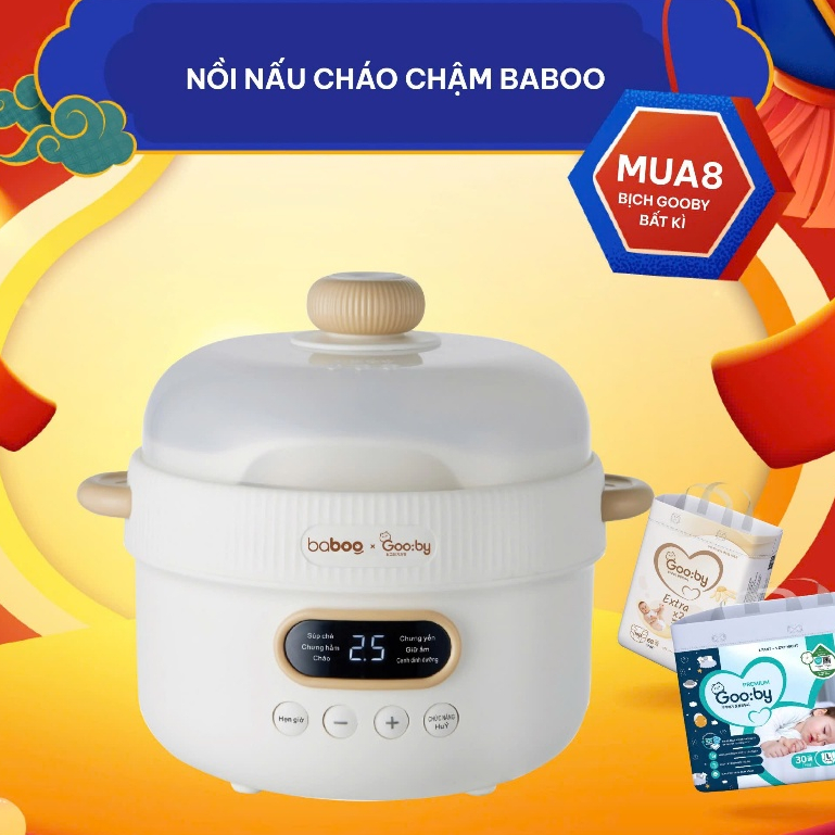 Nồi nấu cháo chậm Baboo Gooby 9 chức năng - Simgphone | Shopee Việt Nam