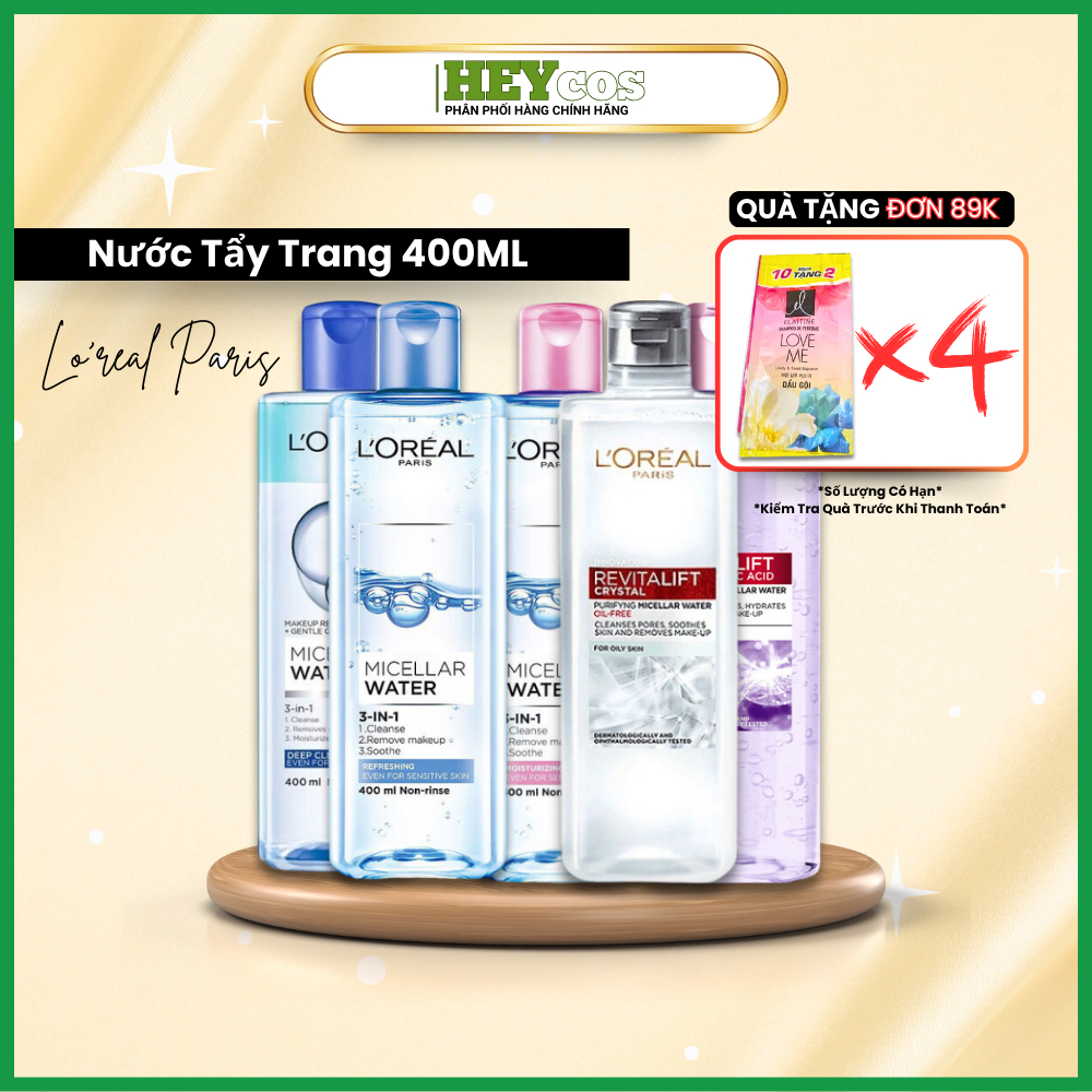 [Hoả Tốc] Nước Tẩy Trang 3in1 L'Oreal Paris Micellar Water 95ml/400ml - Dưỡng Ẩm, Sạch Sâu, Kiềm ...