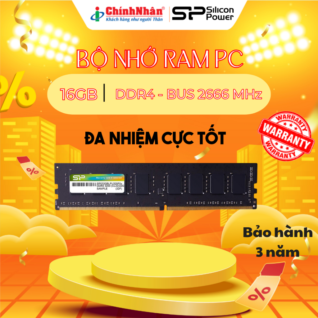 RAM Silicon Power UDIMM PC DDR4 2666MHz | Dung lượng 16GB | Hiệu Suất ...