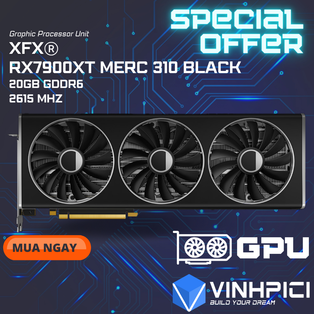 Card màn hình XFX RX 7900XT MERC 310 BLACK EDITION | Shopee Việt Nam