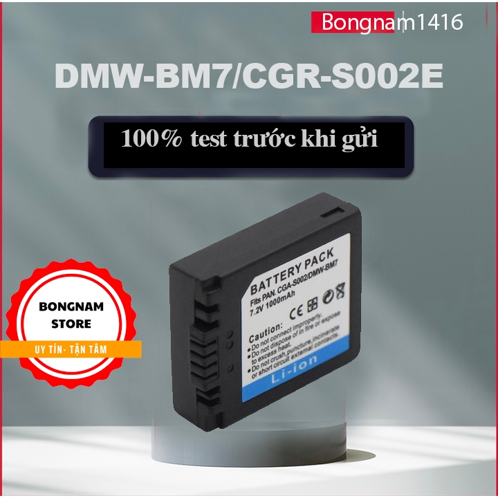 Pin DMW-BM7 / CGR-S002E sử dụng cho Panasonic Lumix DMC-FZ1, DMC-FZ2 ...