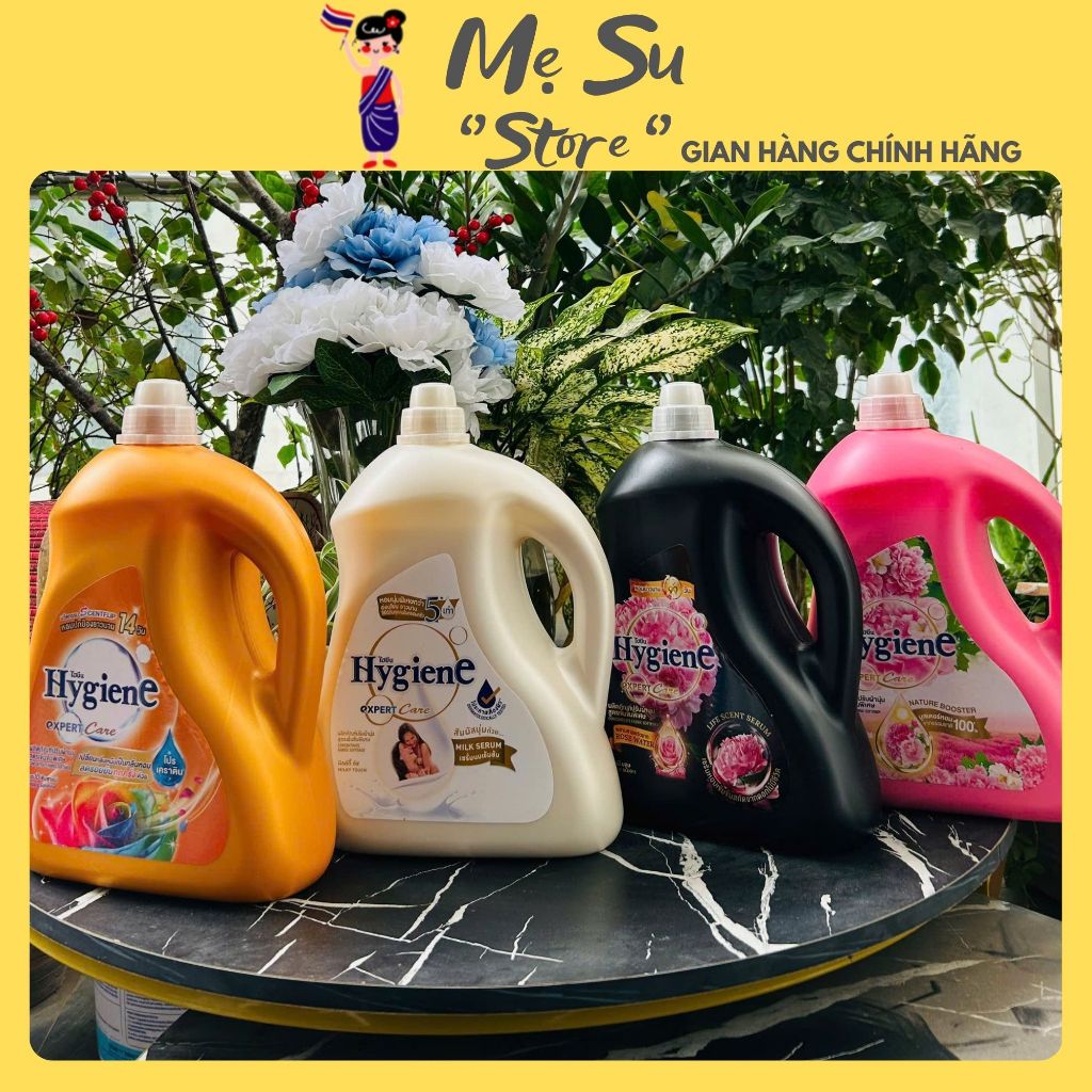 [Hàng xách tay] Nước xả vải Hygiene Thái Lan giặt xả quần áo Expert Care Can đủ màu đen, trắng ...