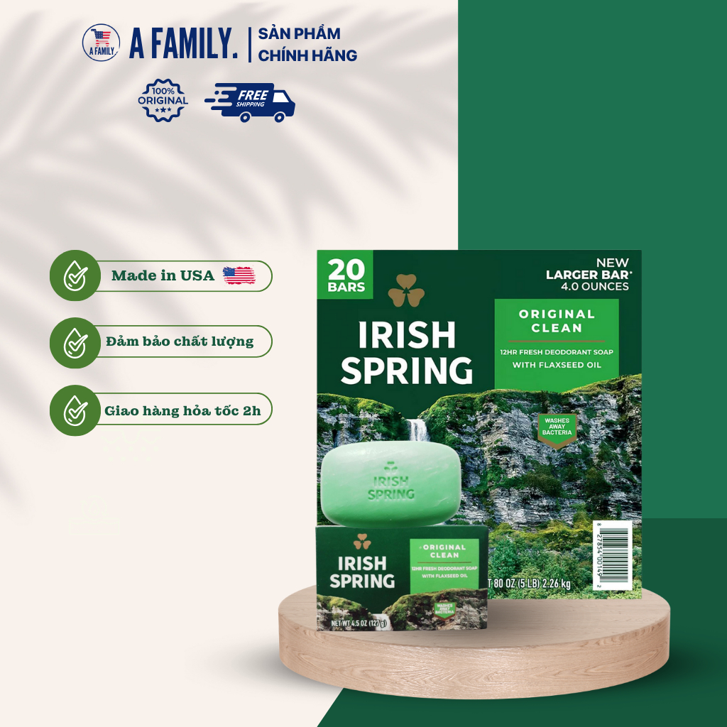 XÀ BÔNG CỤC IRISH SPRING THƠM MÁT 104G – HÀNG MỸ CHÍNH HÃNG | Shopee ...
