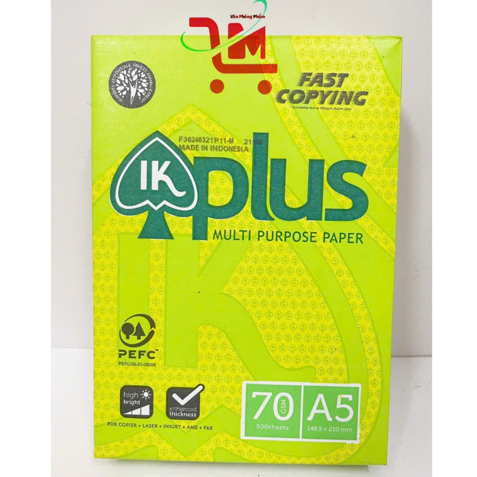 Giấy Vẽ,In,Photo IK PLUS Định Lượng 70GSM Khổ A4,A5/Giấy Có Độ Trắng ...