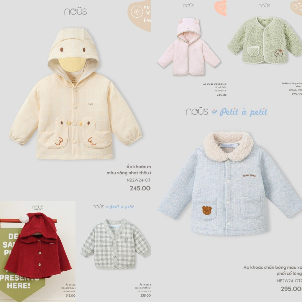[ NOUS 2024 ] - Áo khoác của Nous Baby cho bé trai và bé gái - NF06A ...