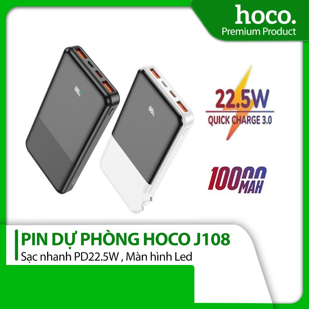 Pin dự phòng sạc nhanh PD22.5W Hoco J108 dung lượng pin 10000mAh màn hình LED hiển thị | Shopee ...