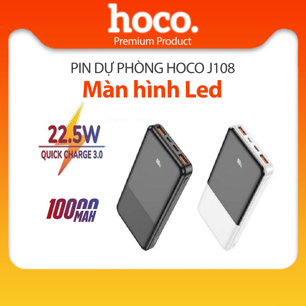 Pin dự phòng Hoco J108 sạc nhanh PD22.5W dung lượng 10000mAh tích hợp màn hình LED | Shopee Việt Nam