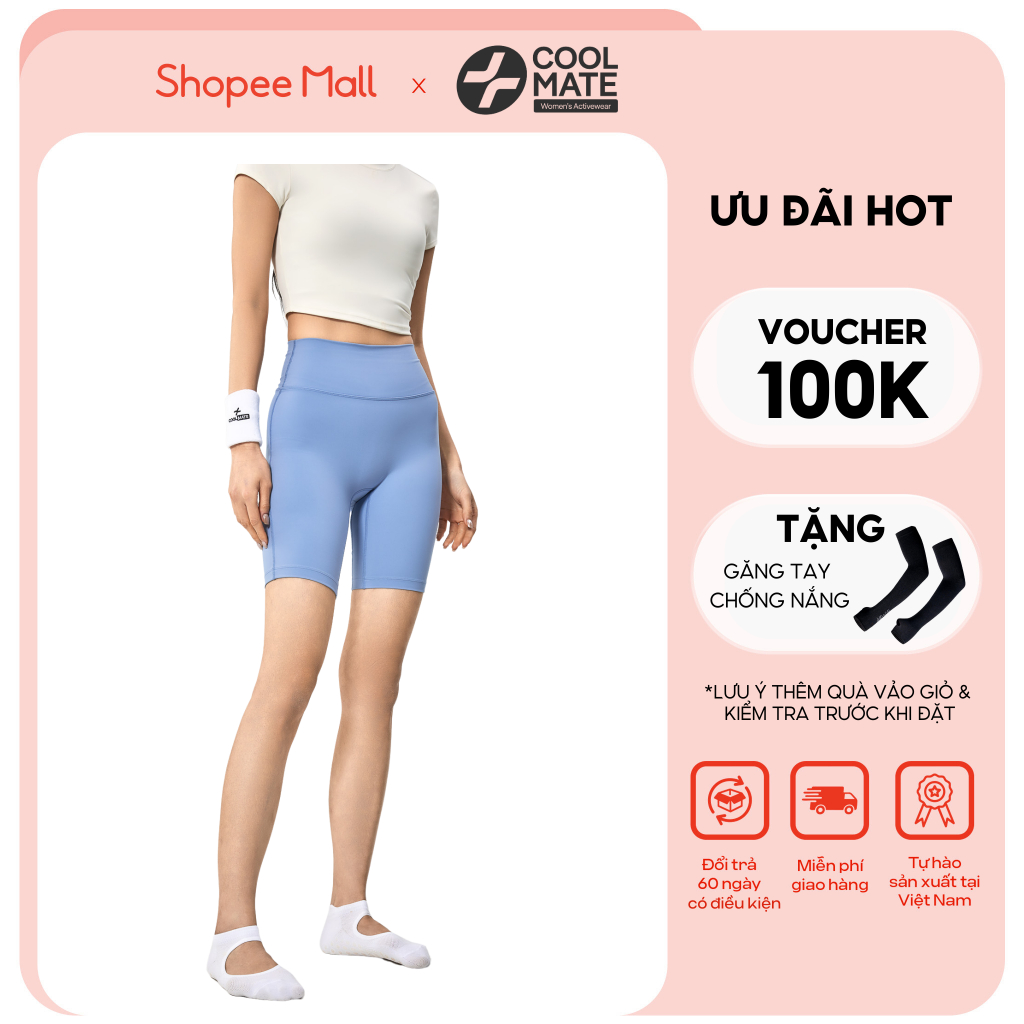 Quần Biker Shorts nữ Yoga 8inch CoolFlex Light Support siêu nhẹ, co ...