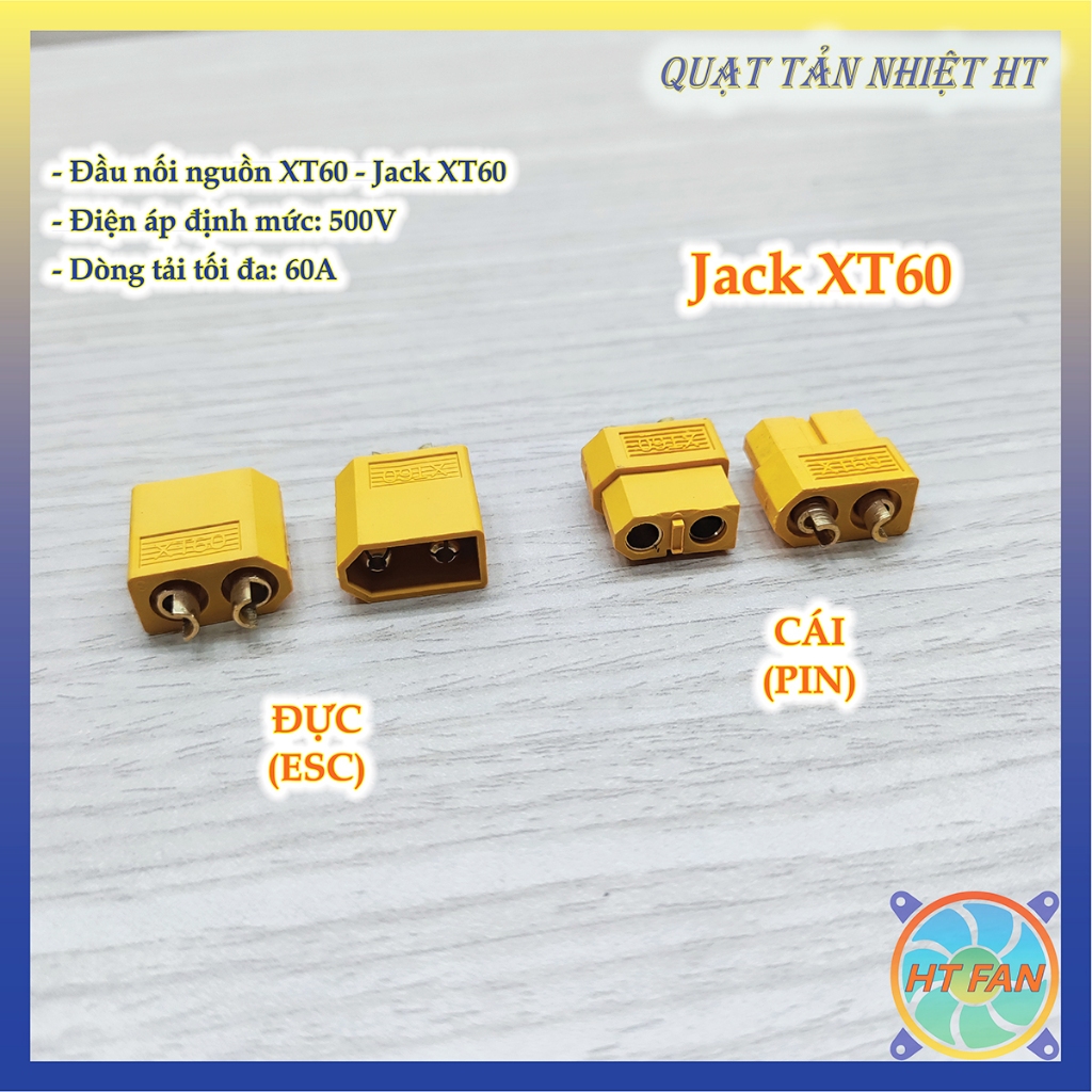Jack XT60 60A - Đầu nối nguồn XT60 - XT-60 cho máy bay, xe RC Dây cấp nguồn pin lipo pin li-ion ...