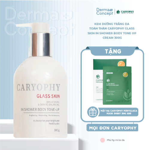 Kem dưỡng trắng, nâng tone da toàn thân Caryophy Glass Skin In Shower ...