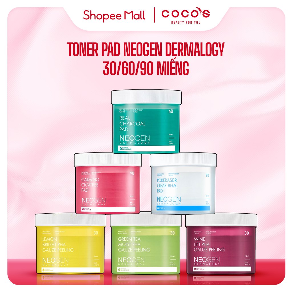 Toner Pad Neogen Dermalogy, Tẩy Da Chết, Kiềm Dầu, Dưỡng Ẩm, Thu Nhỏ Lỗ ...