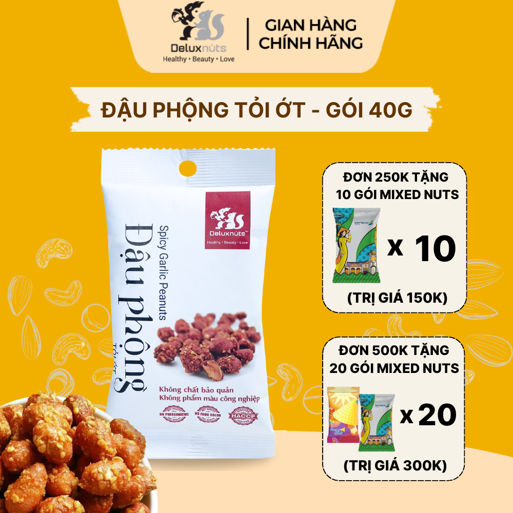 [Hỏa tốc] Gói Đậu Phộng Tỏi Ớt 40g Deluxnuts | Hạt Dinh Dưỡng, Snack Ăn ...