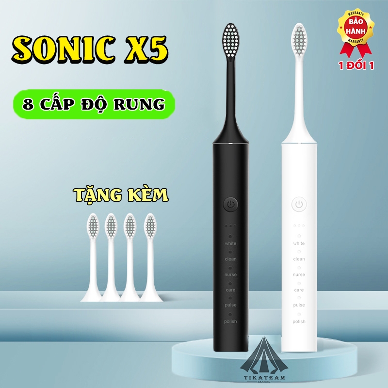Bàn Chải Điện Sonic X5, 6 Chế Độ Làm Sạch Sâu, Máy Đánh Răng Sóng Âm ...