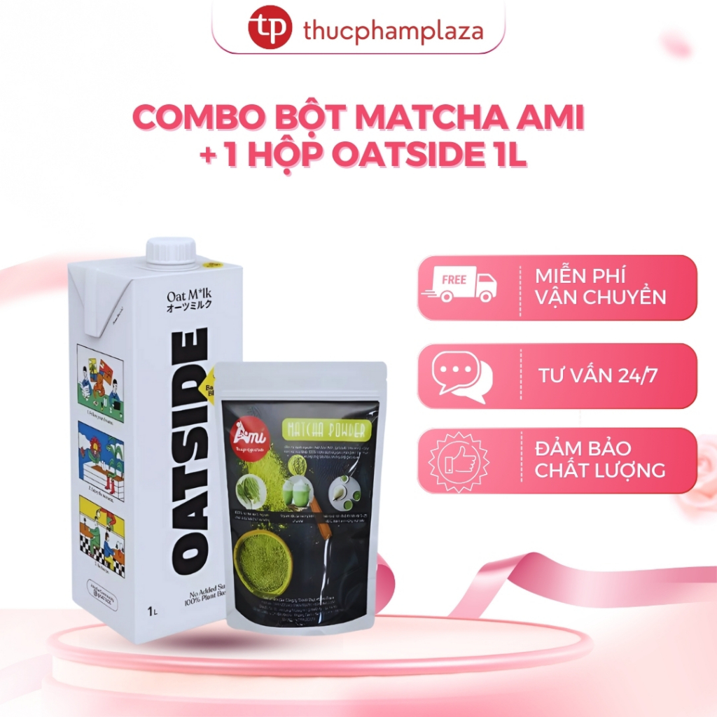 [COMBO] Bột matcha Ami + sữa OATSIDE nguyên vị (1 hộp/1L) | Shopee Việt Nam