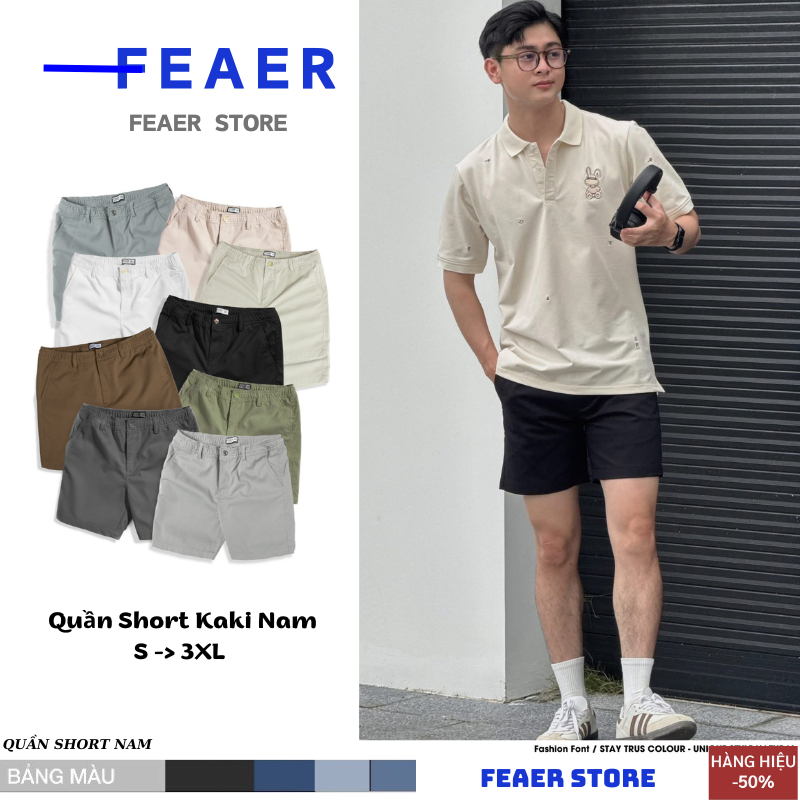 Quần Short Kaki Basic Sleek Vải Kaki Cá Sấu Cao Cấp Lưng Chun, Co Giãn ...