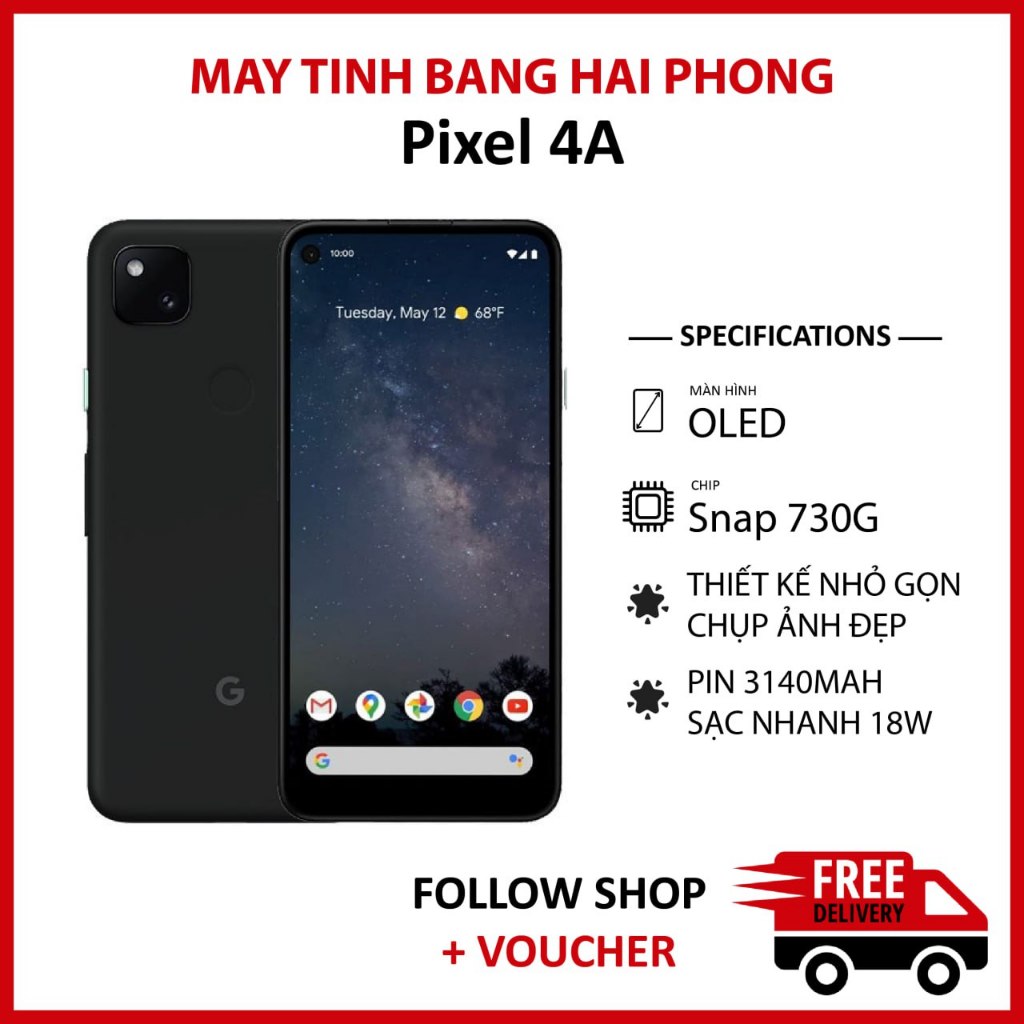 Điện thoại Google Pixel 4A 4G Quốc tế RAM 6/128GB Chip snapdragon 730G màn OLED Full HD+ ...