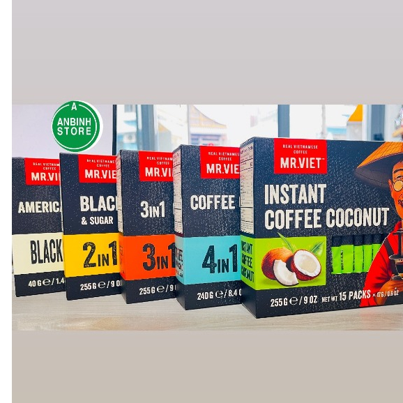 Cà Phê Hòa Tan Mr Viet - cafe Đen Americano / 2in1/ 3in1 / Cappuccino ...