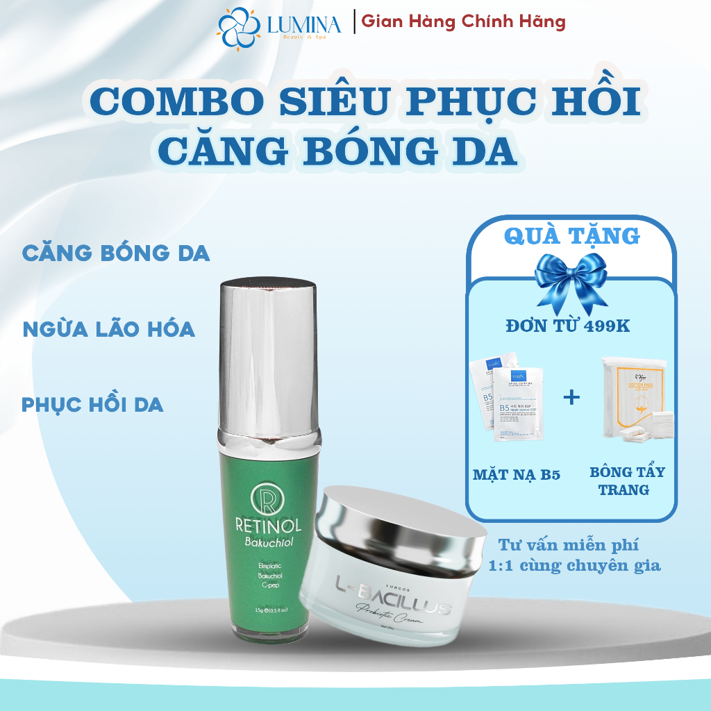 Bộ Sản Phẩm Chăm Sóc Da Lurcinn Gồm Kem Men Vi Sinh 30g & Retinol Bakuchiol 15g | LUMINA SPA ...