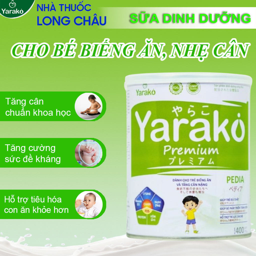 Sữa Bột Tăng Cân Cho Bé YARAKO PREMIUM PEDIA Chính Hãng Dành Cho Trẻ Biếng Ăn Và Tăng Cân ...