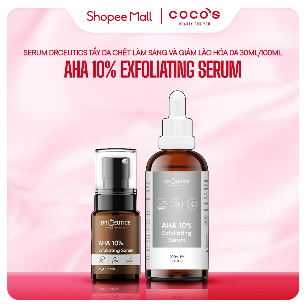 Dung Dịch DrCeutics AHA 10% Exfoliating Serum Dung Dịch Tẩy Da Chết Làm Sáng Và Giảm Lão Hóa Da ...