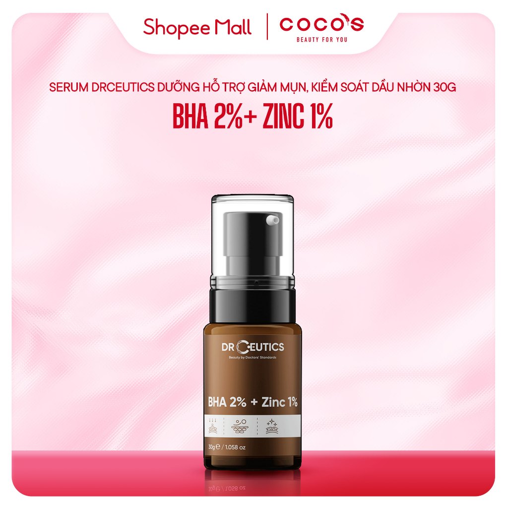 Serum DrCeutics BHA 2%+ Zinc 1% Tinh Chất Dưỡng Hỗ Trợ Giảm Mụn, Kiểm Soát Dầu Nhờn 30g | Shopee ...