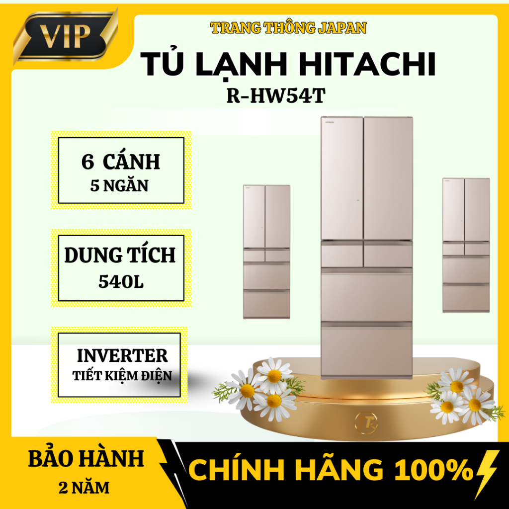 Tủ lạnh Hitachi R--HW54T dung tích 540L Nhật Bản mới 100% 6 cánh 5 ngăn | Shopee Việt Nam