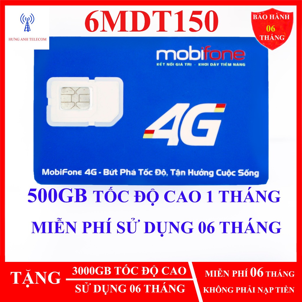 Sim 4G Mobifone 6MDT150 SỬ DỤNG 12 THÁNG KHÔNG PHẢI NẠP TIỀN ( CÓ ESIM ...