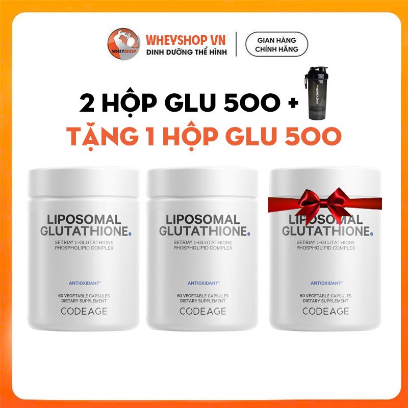 (GLU 500) Liposomal Glutathione CODEAGE ( 500 mg), Hỗ trợ sức khỏe, 60 ...