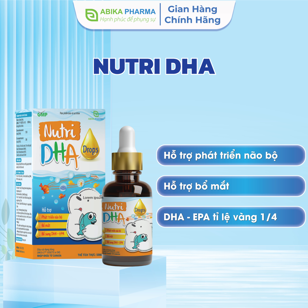Thực phẩm bảo vệ sức khỏe Nutri DHA Drop - Giúp phát triển não bộ, tăng cường tập trung trí não ...