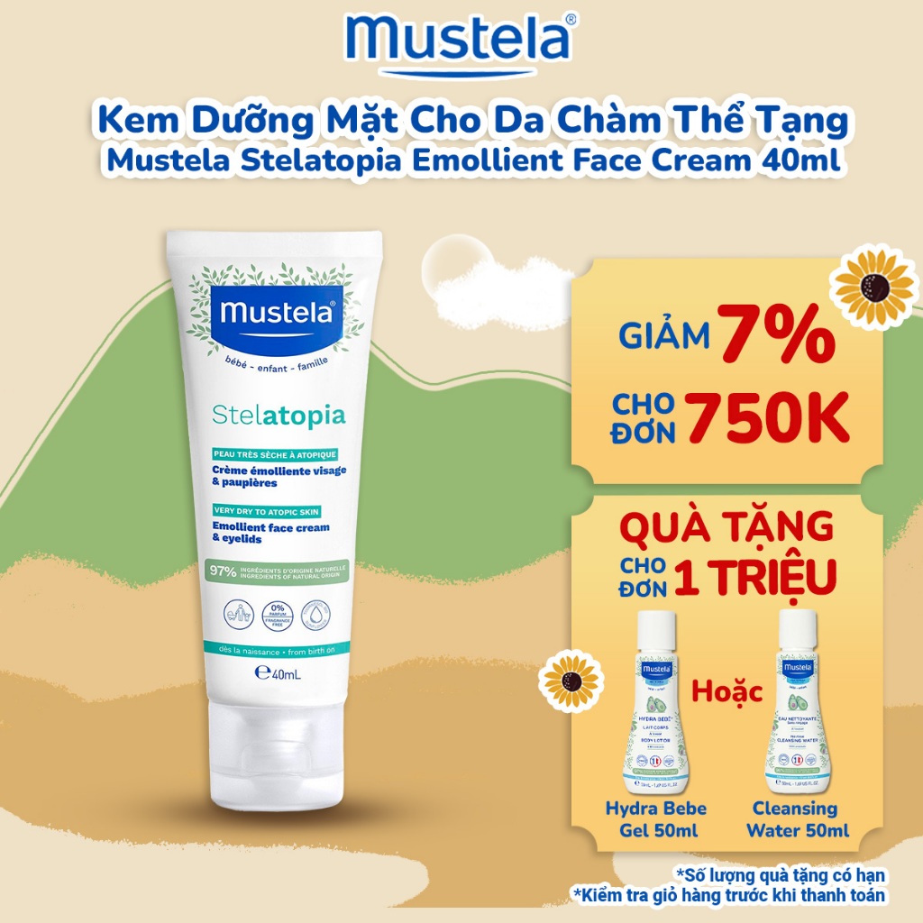 Kem Dưỡng Mặt Cho Da Chàm Thể Tạng (Viêm Da Cơ Địa) Mustela Stelatopia ...