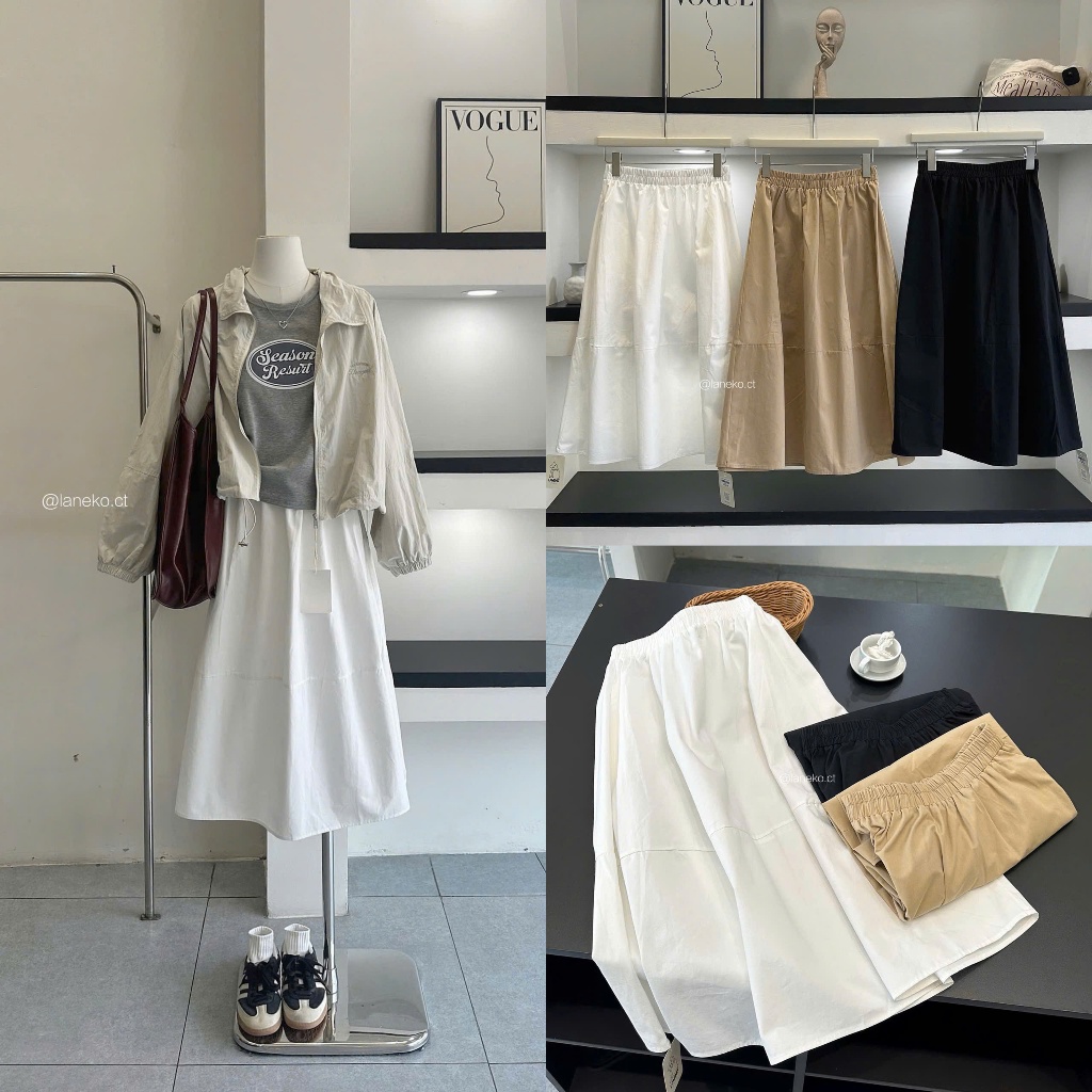 Chân váy li ren Xuan 928 Laneko 3 màu | Shopee Việt Nam