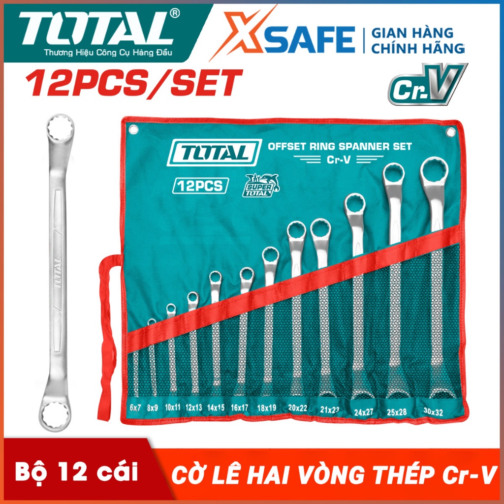 Bộ cờ lê 2 đầu vòng TOTAL THT1024121 6-32mm Cờ lê hai vòng thép Cr-V ...