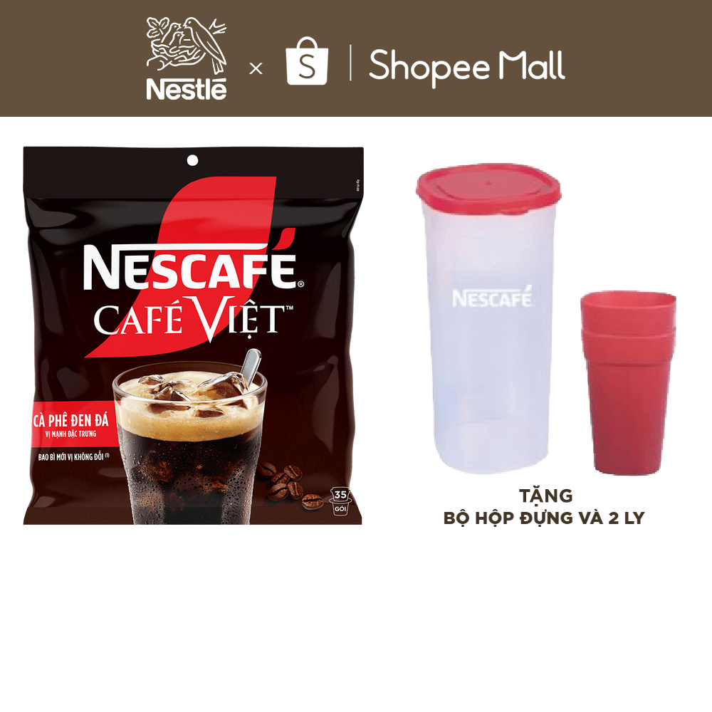 [Tặng Bộ hộp đựng và 2 ly NESCAFE] Cà phê đen hòa tan NESCAFE Café Việt ...