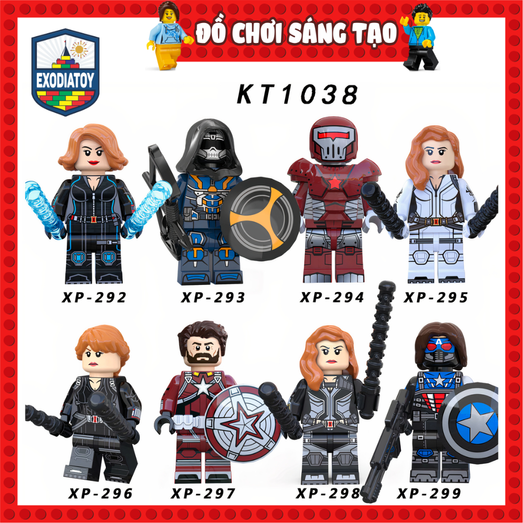 Xếp hình Minifigure Marvel Avengers Siêu anh hùng Black Widow Góa Phụ ...
