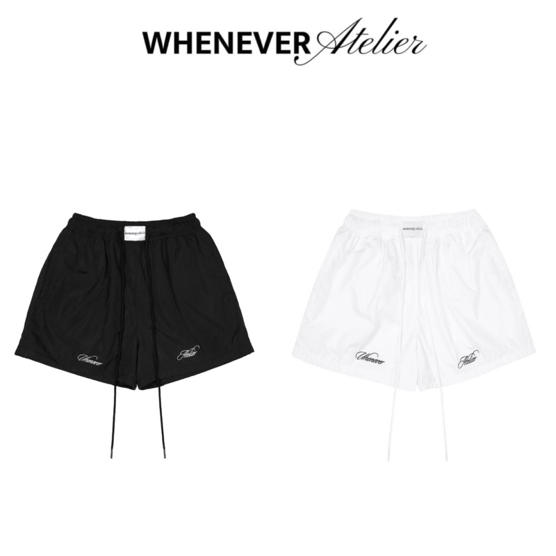 Quần short đùi WHENEVER ATELIER NILON THÊU LOGO vải dù 2 lớp cao cấp ...