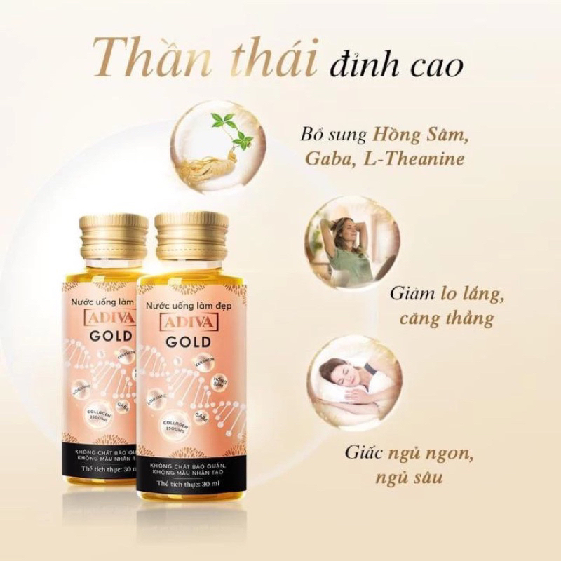 ADIVA GOLD - NƯỚC UỐNG LÀM ĐẸP COLLAGEN - HỘP 14 CHAI | Shopee Việt Nam