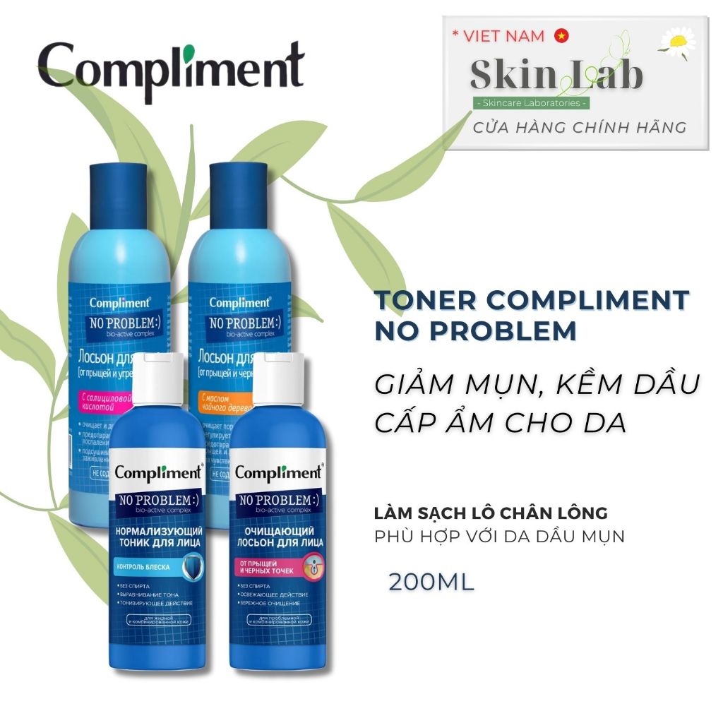 Toner Compliment No Problem làm sạch sâu, kiềm dầu, giảm mụn, mờ thâm ...