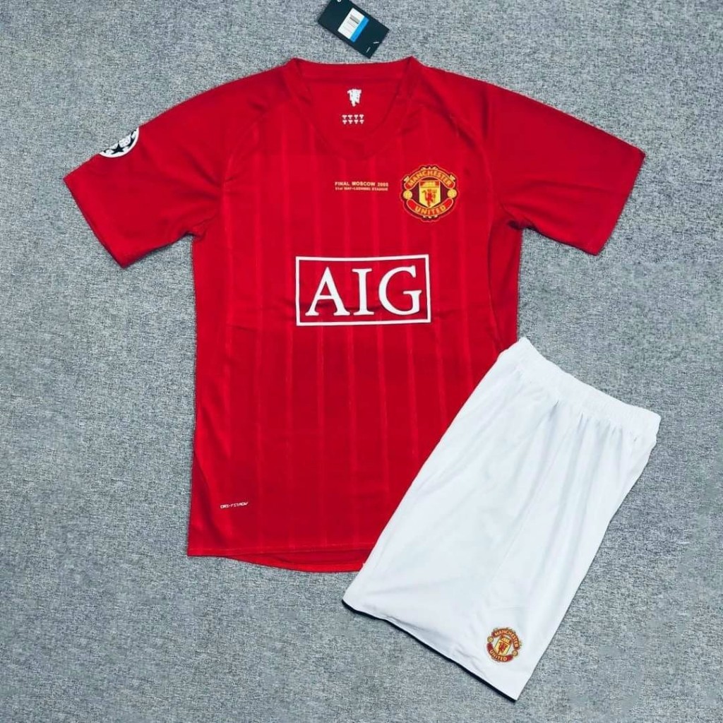 Bộ áo bóng đá MU AIG 2008 sân nhà vô địch C1 mới nhất | Shopee Việt Nam