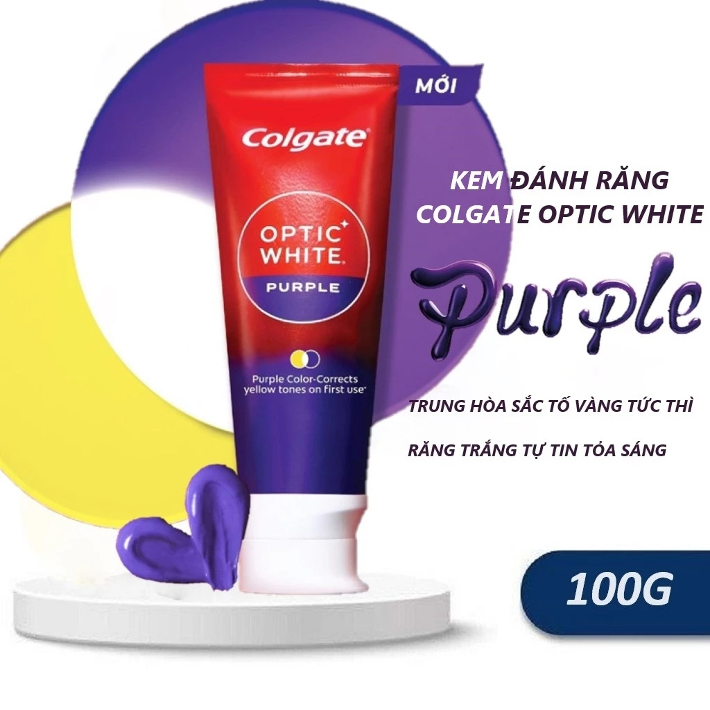 Kem Đánh Răng Colgate Optic White Purple Instant Whitening 100g Trung ...