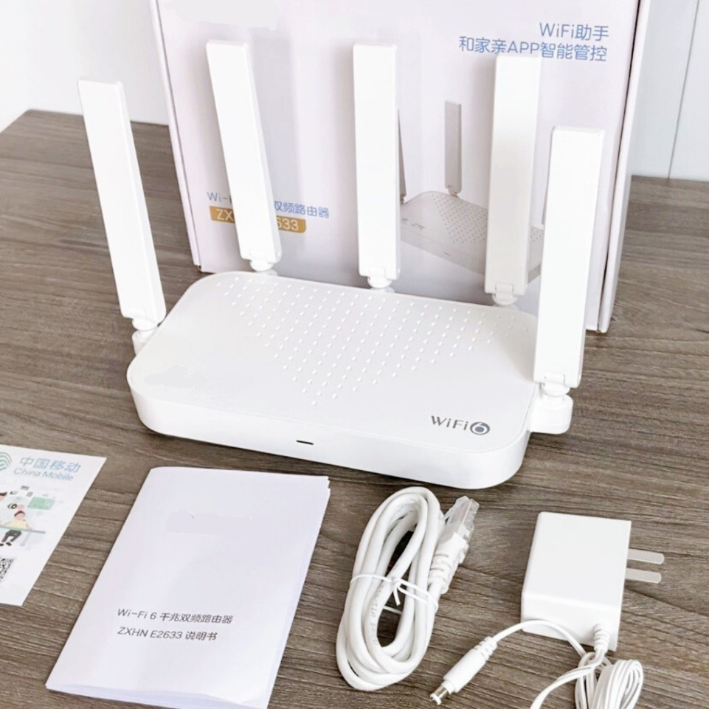 Bộ Phát Wifi 6 ZTE ZXHN E2633 Ax 3000Mbps- 5 Râu Ăngten- Có Hỗ Trợ Mesh ...