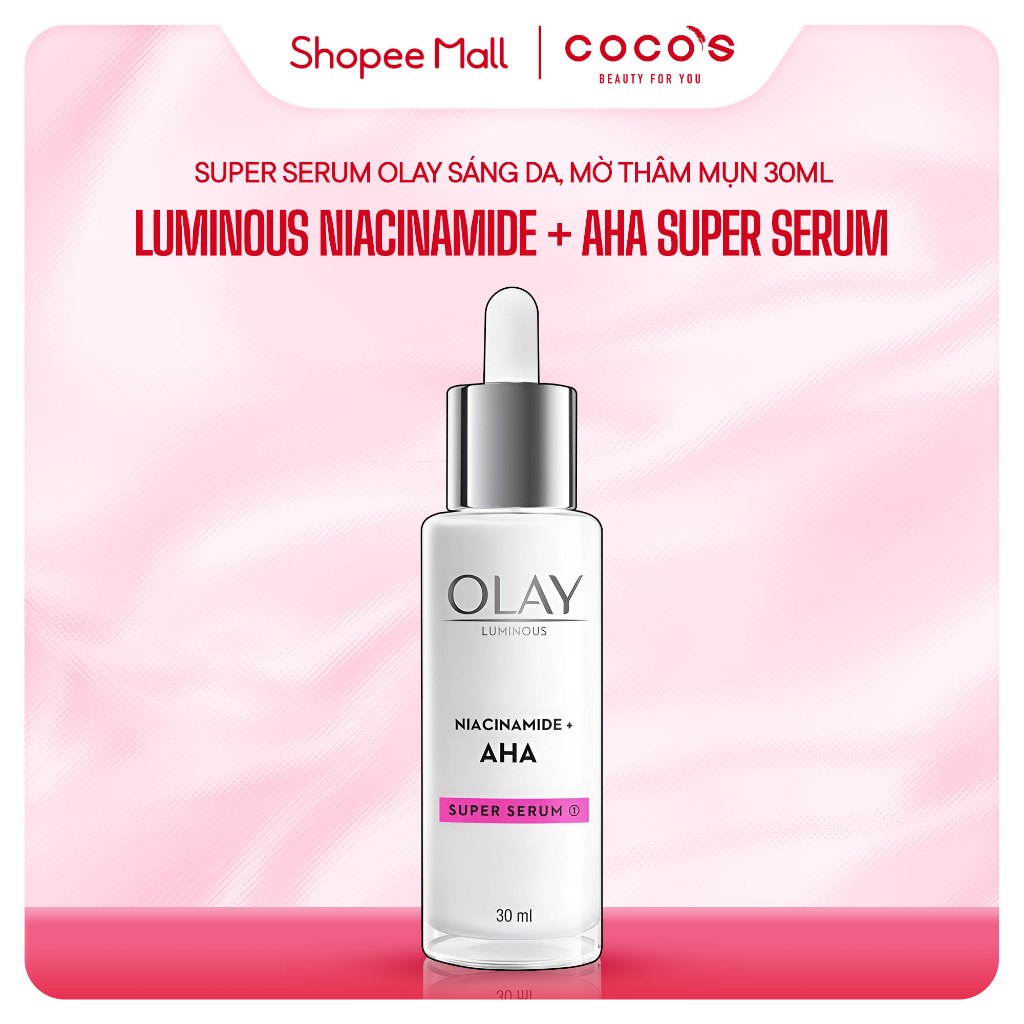 Tinh Chất Olay Luminous Niacinamide + AHA Super Serum Giảm Lão Hóa 30ml (Trắng) | Shopee Việt Nam
