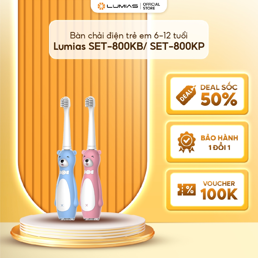 Bàn chải điện cho trẻ em 3-12 tuổi Lumias SET-800KP/SET-800KB - Sử dụng ...